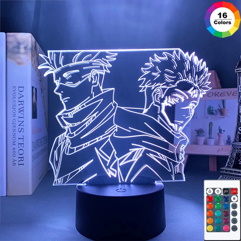 16/7colors Anime Jujutsu Kaisen Acrylic 3D Night Lamp Gojo Figure for ...