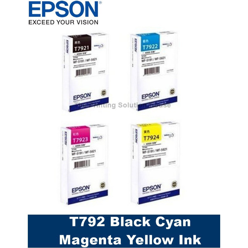 EPSON T792 BLACK CYAN MAGENTA YELLOW ของแท้ | Shopee Thailand