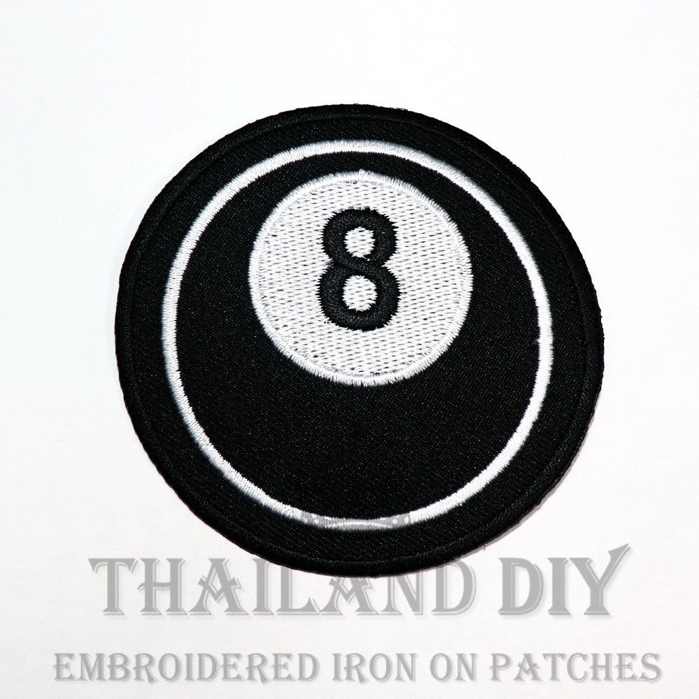 ตัวรีดติดเสื้อ งานปัก ลาย ลูกพูล ลูกบอล เบอร์8 Cherry Number 8 Pool ...
