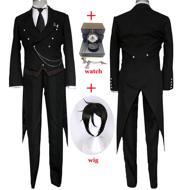 Black Butler Cosplay Japanese Anime Kuroshitsuji Sebastian Michaelis ...