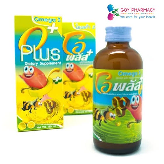 O PLUS OMEGA 3 โอ พลัส โอเมก้า 3 รสน้ำผึ้งผสมมะนาว ขนาด 120 มล. ...