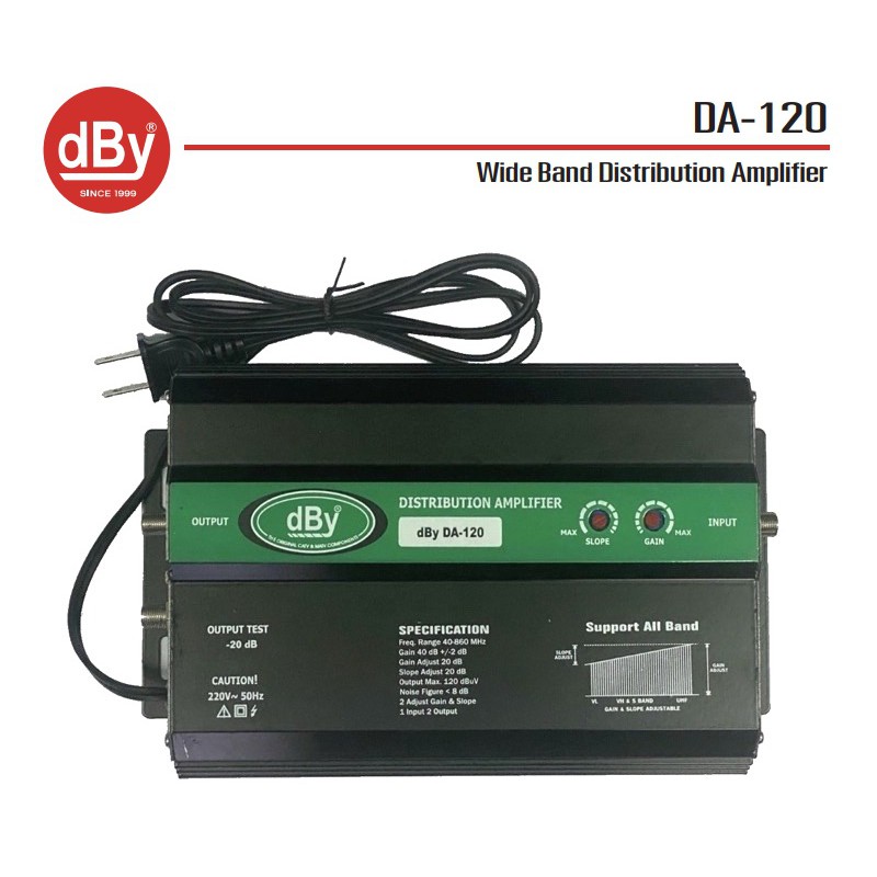 Booster ขยายสัญญาณRFระบบเคเบิ้ลทีวี(CATV, MATV) DBY DA120 | Shopee Thailand
