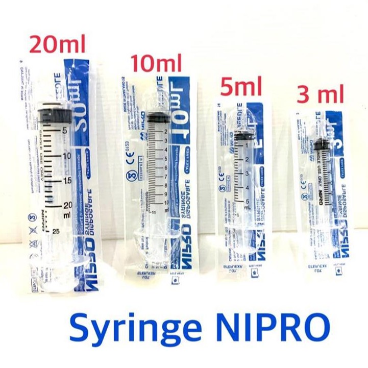 Syringe Nipro กระบอกฉีดยา 3ml/5ml/10ml/20ml (สามารถใช้ล้างจมูกได้) // 3cc/5cc/10cc/20cc | Shopee ...
