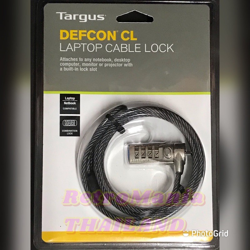 TARGUS CABLE LOCK DEFCON T-Lock Resettable Combo Cable Lock for Laptop ...