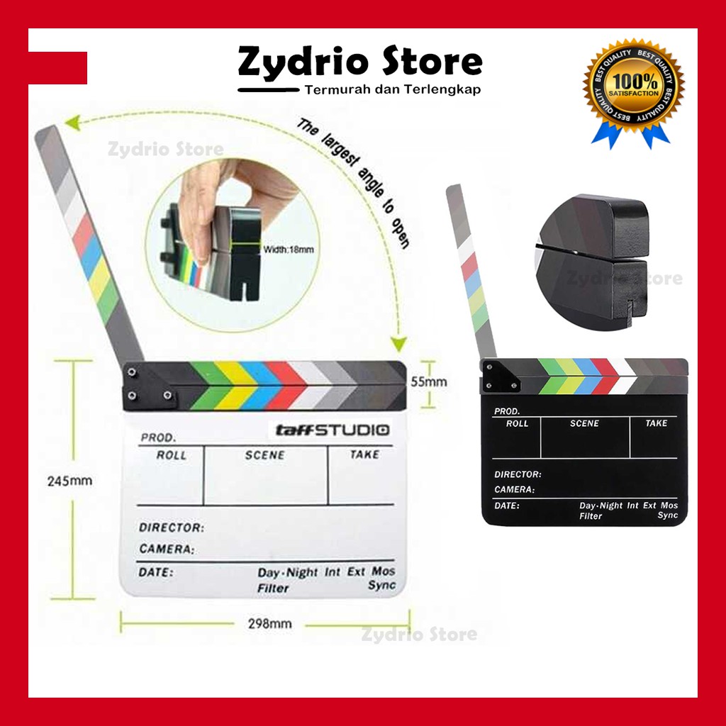 Professional Director Clapper Board อะคริลิคสีขาวสีสันฟิล์มตัด | Shopee ...
