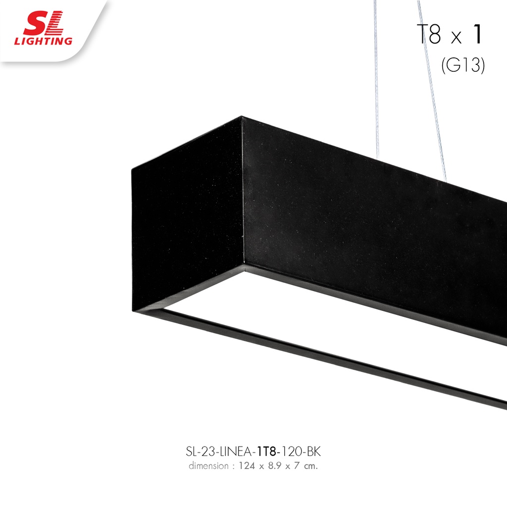 SL LIGHTING | Linea Light โคมไฟออฟฟิศ หลอด T8 รุ่น SL-23-LINEA-1T8-120-BK | Shopee Thailand