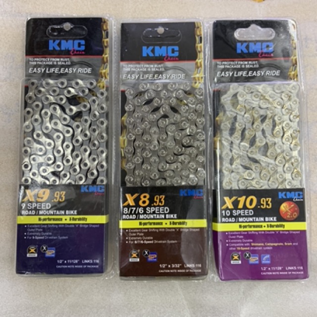 KMC โซ่จักรยาน 8/9/10/ Speed รุ่นX8 X9 X10 Road/ MTB 7Sz1 | Shopee Thailand