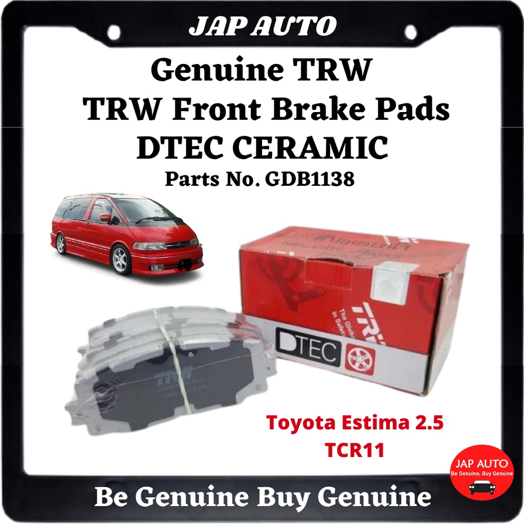 ผ้าเบรคหลัง Toyota Estima 2.5 TCR11 TRW ( GDB1138 ) DTEC CERAMIC ...
