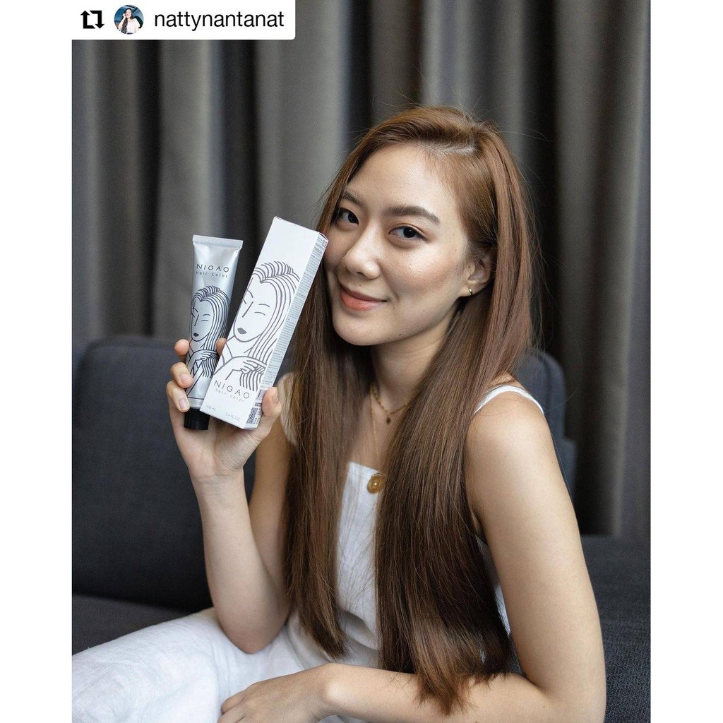 NIGAO Hair Color นิกาโอะ แฮร์ คัลเลอร์ สีย้อมผม ครีมย้อมผม แบบนัตตี้ C6 คาราเมล | Shopee Thailand