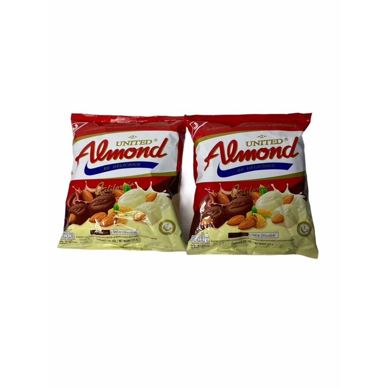 UNITED ALMOND Almond Coated Chocolate & White Chocolate 275g 1SETCOMBO/จำนวน 2 แพค/บรรจุ 275g ...