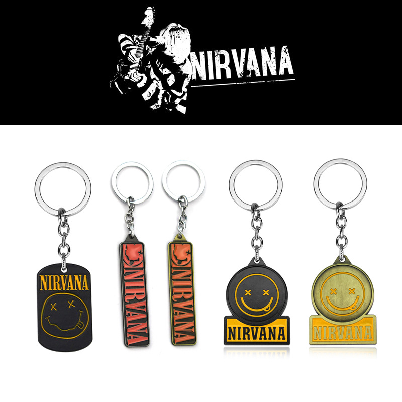 Nirvana Band Pattern Hang Tag Small Car Accessories Key Ring Pendant Key Chain Accessories ...