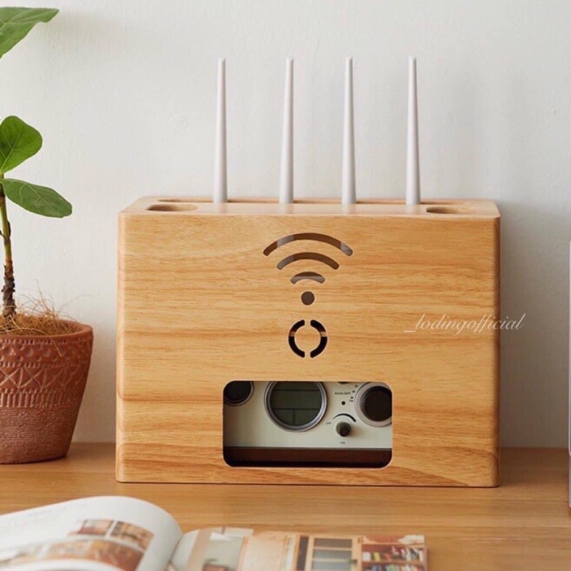 WIFI Router Box ด้านในเป็นสองชั้นมีที่สำหรับวางรางปลั๊กไฟ สามารถระบาย ...