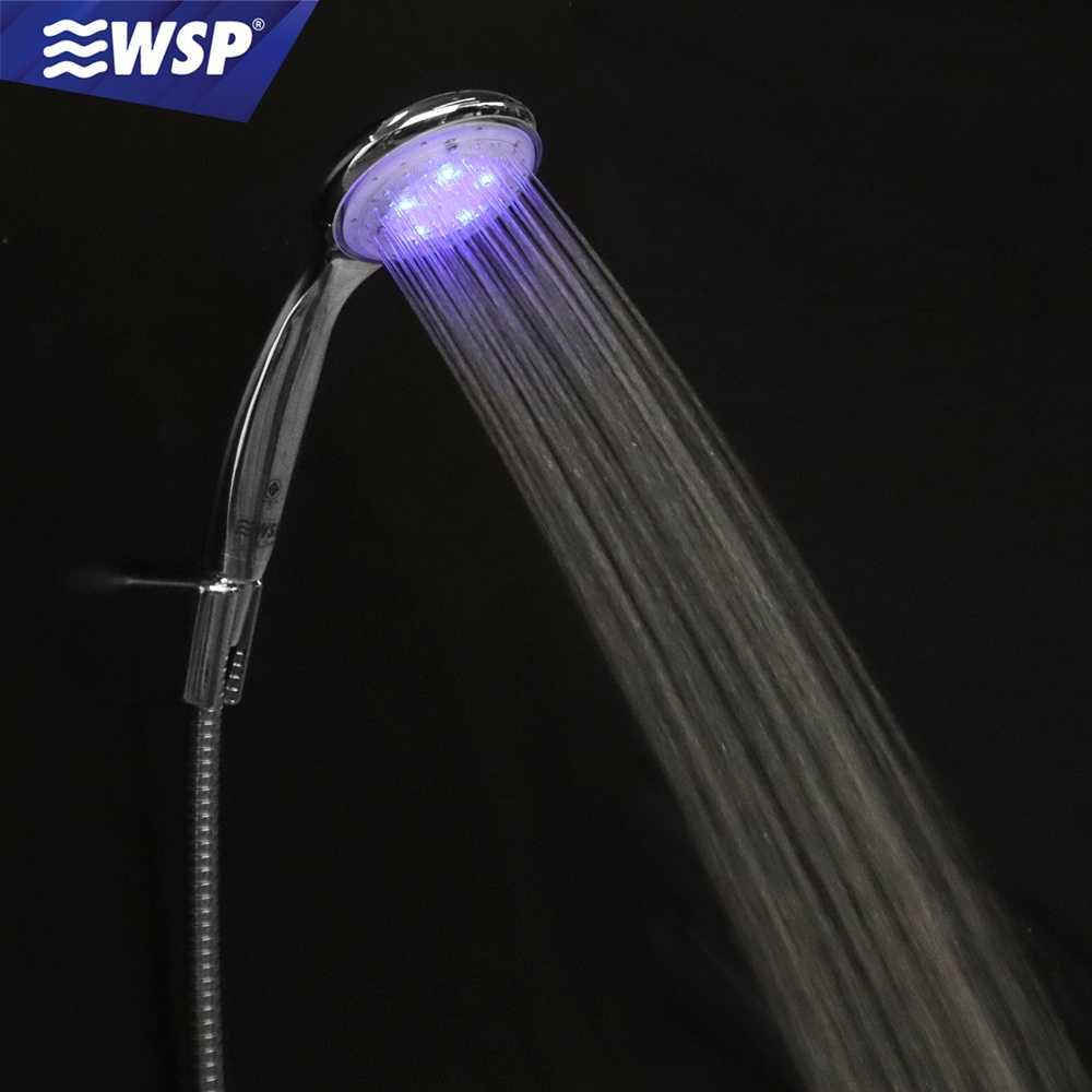 WSP ชุดหัวฝักบัว LED พร้อมสาย ปรับได้ 1 ระดับ KOH LIPE รุ่น WSP-134LED (สีโครม) | Shopee Thailand