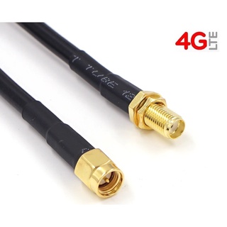 สาย RG58 Low loss 1 เมตร 4G 3G Extension Antenna Cable SMA Male to SMA ...