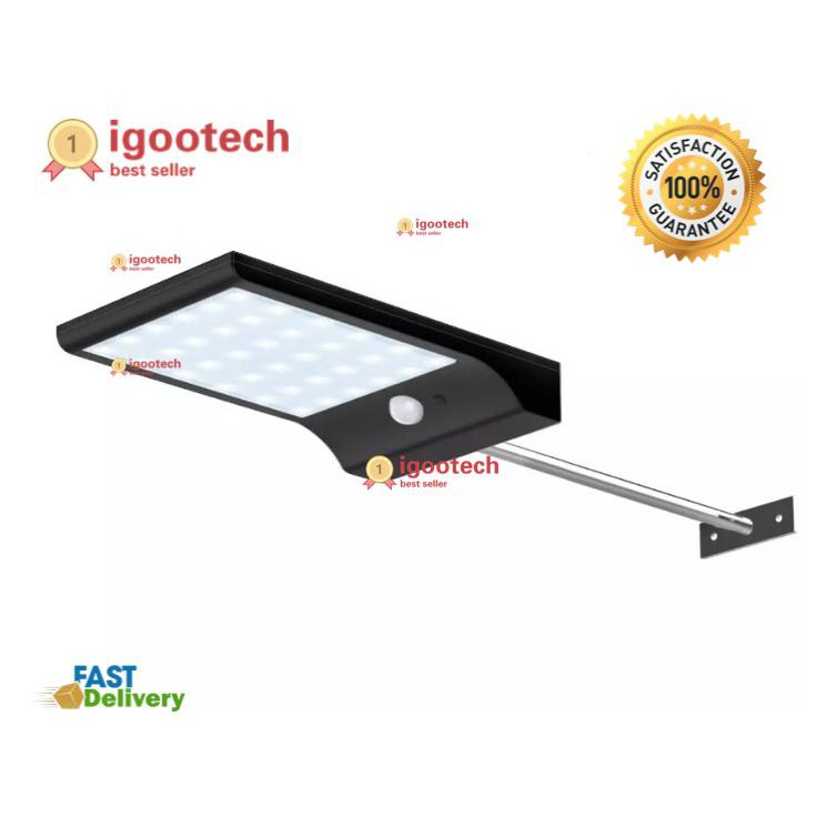 igootech Solar light ไฟติดผนัง+สวน พลังงานแสงอาทิตย์36 LED + Motion sensor | Shopee Thailand