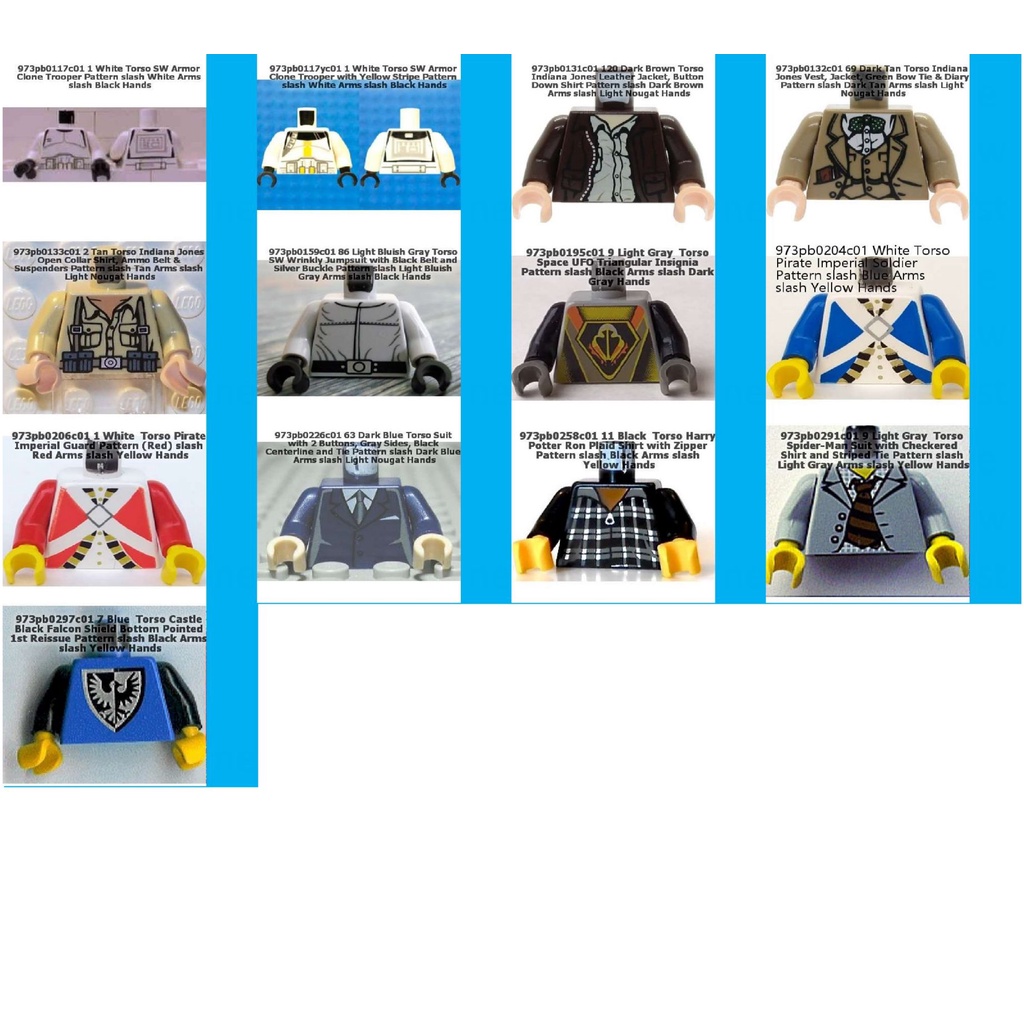 lego 973pb0117c01,0117yc01,0131c01,0132c01,0133c01,0159c01,0195c01 ...