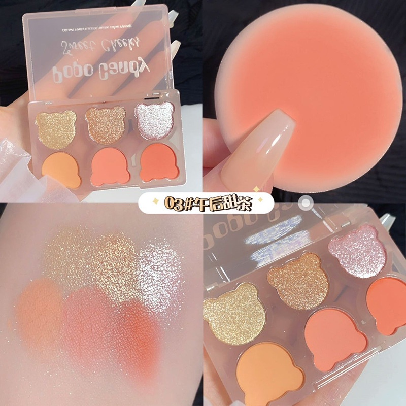 Popo CANDY สินค้าใหม่ อายแชโดว์ บลัชออน ไฮไลท์ เนื้อแมตต์ ประกายมุก หก ...