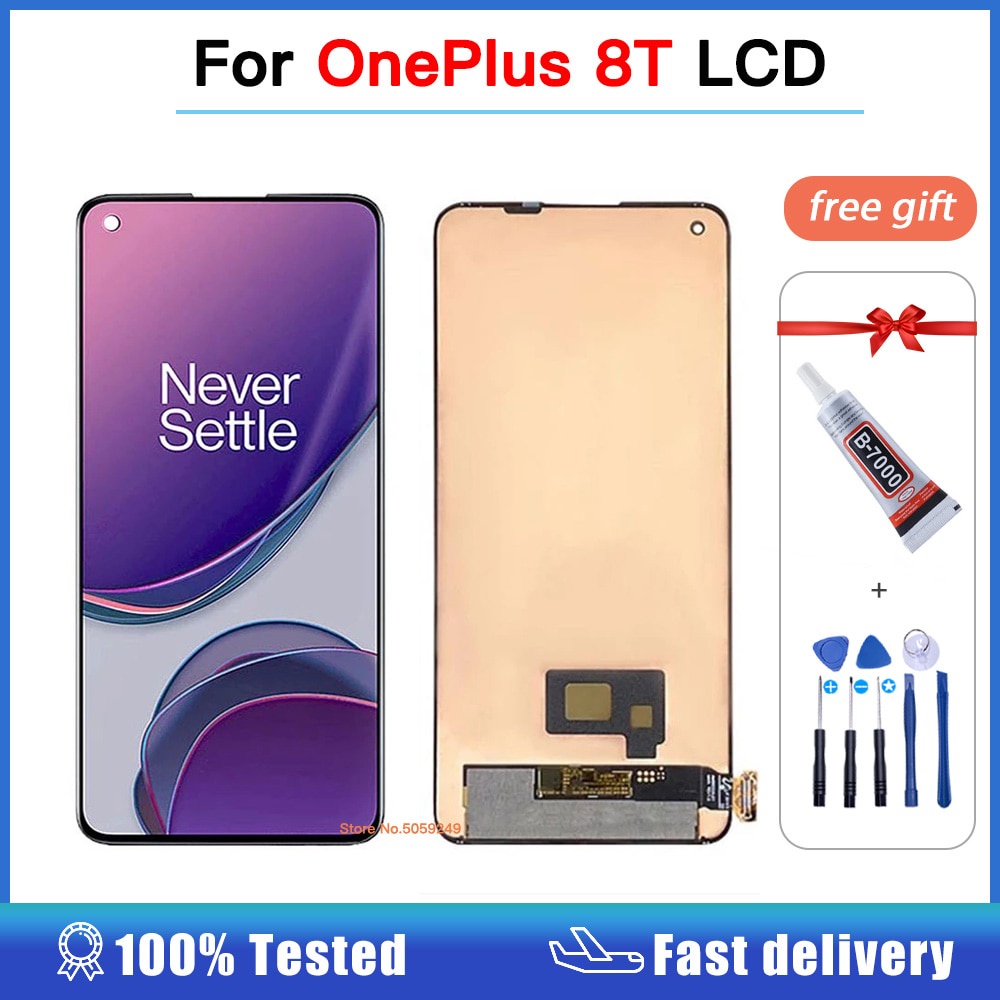 หน้าจอสัมผัส lcd 6.55 นิ้ว 100% สําหรับ OnePlus 8T 1+8T KB2001 KB2000 ...