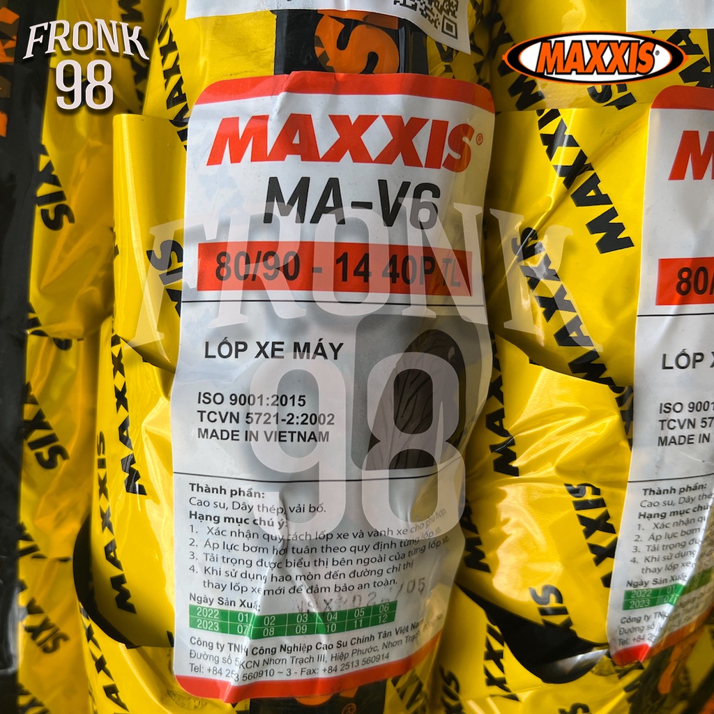 MAXXIS MA-V6 (TL) ขอบ 14 "ลายไฟ" ยางนอกมอเตอร์ไซค์ : FINO , MIO , CLICK ...