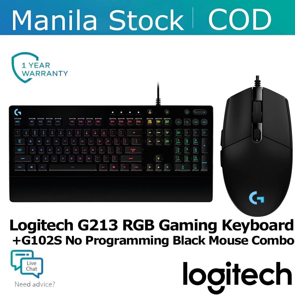 【PH STPCK】Original Logitech G213 & G102 Prodigy RGB Gaming Keyboard ...