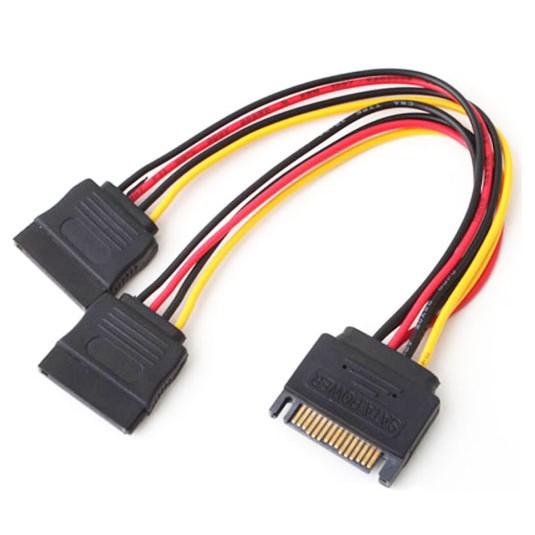 15 Pin SATA M To 2 SATA Cable Splitter Power Female Male 4.9 | Shopee ...