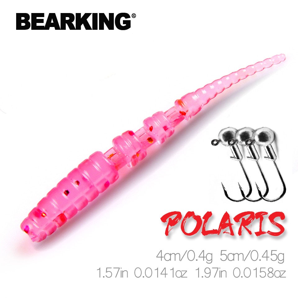 Bearking เหยื่อปลอม แบบนิ่ม ขนาด 4 ซม. 5 ซม. สําหรับตกปลาไพค์ เบส 50 ชิ้น เหยื่อล่อหัวงู ...