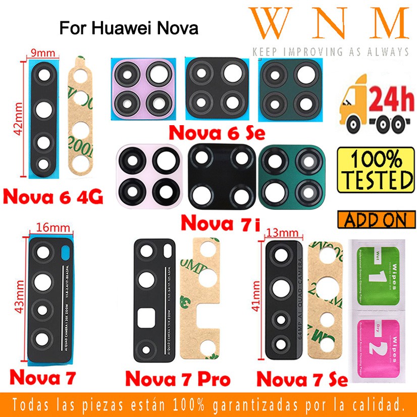 สําหรับ Huawei Nova 6 6se 7 7se 7Pro 7i เลนส์กล้องด้านหลังฝาครอบกระจก ...