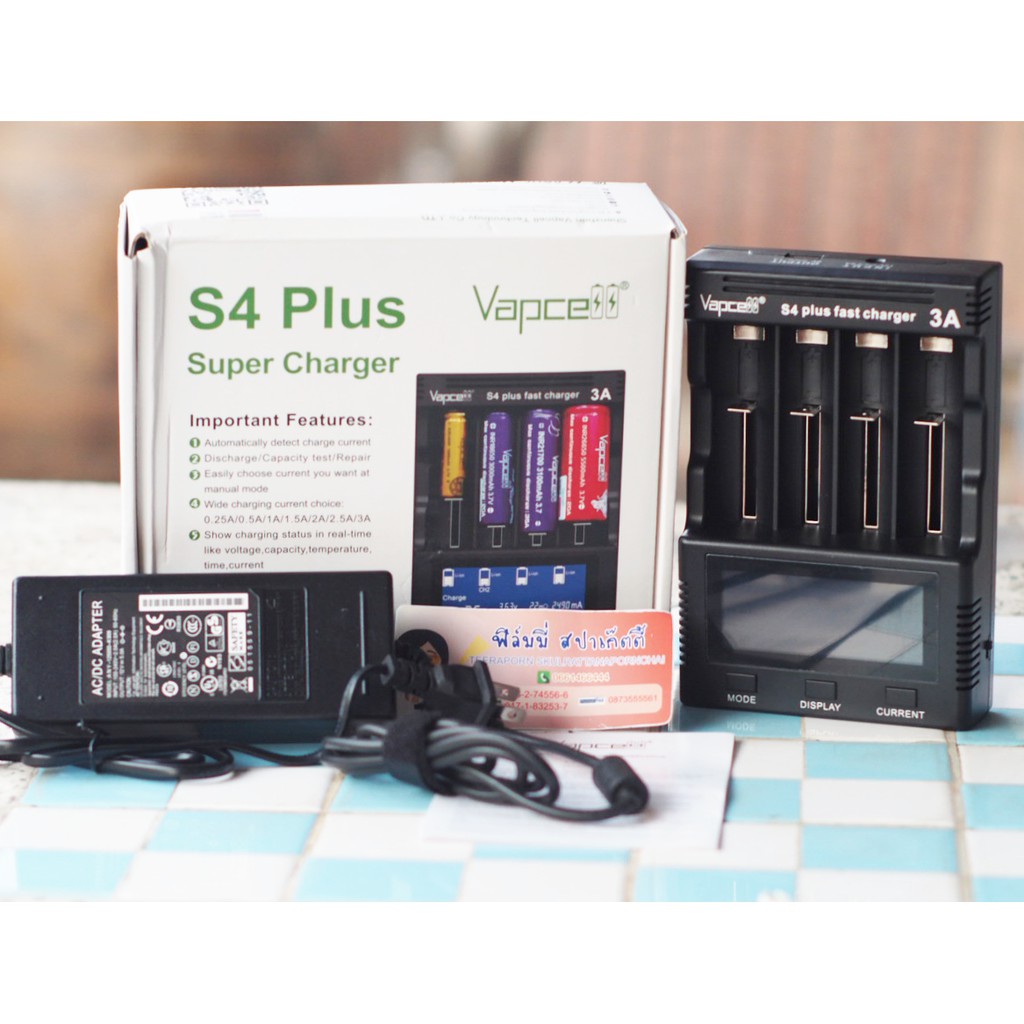 Vapcell S4 plus ที่ชาร์จ4ราง ชาร์จทุกขนาด สูงสุด 3A ต่อช่อง | Shopee ...
