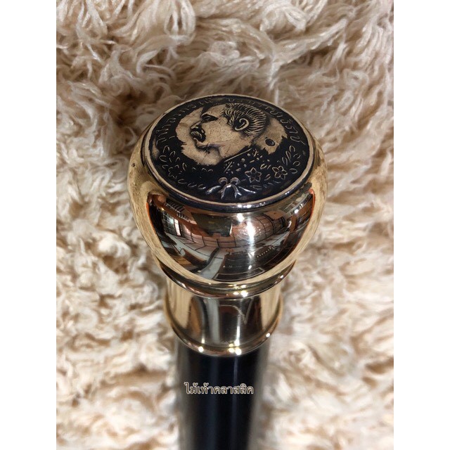 WS-001 ไม้เท้า ไม้ตะพด หัวทองเหลือง แบบที่ 1 | Shopee Thailand