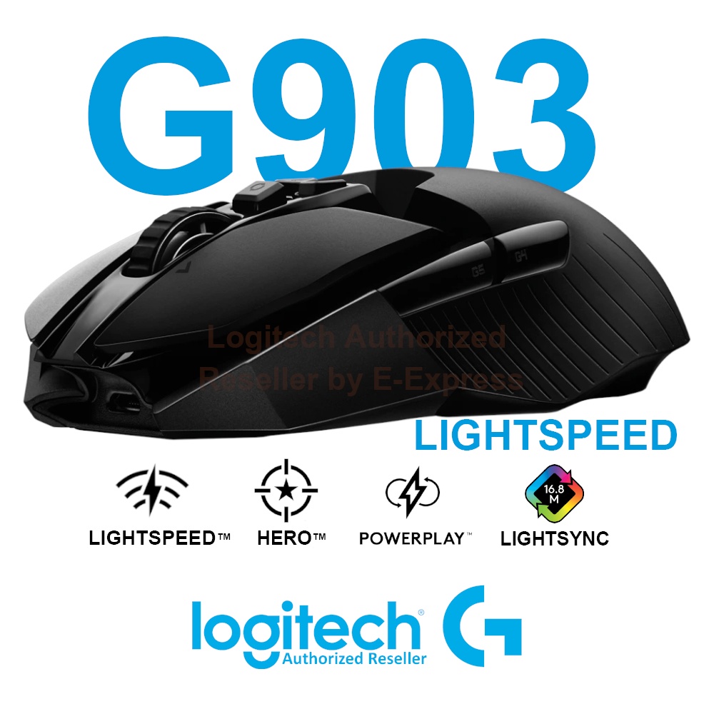 Logitech G903 Hero Lightspeed Wireless Gaming Mouse เม้าส์สำหรับเล่นเกมส์ ของแท้ ประกันศูนย์ 2ปี ...