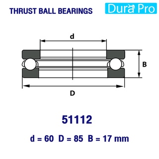 51110 51111 51112 51113 51114 51115 ตลับลูกปืนกันรุนเม็ดกลม (THRUST ...