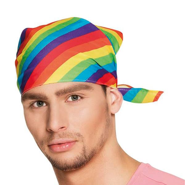 ผ้าพันคอ ผ้าโพกหัว คาดหัว ผ้าเช็ดหน้า สีรุ้ง สายรุ้ง LGBT Pride Rainbow ...