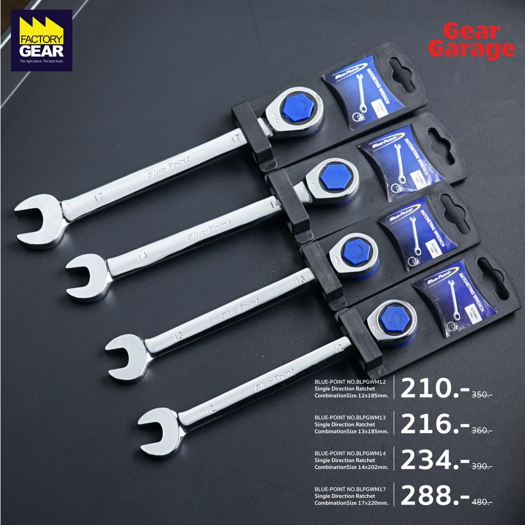 BLUE-POINT NO.BLPGWM15 Single Direction Ratchet Combination Size 15x202mm.(ACC) Factory Gear By ...