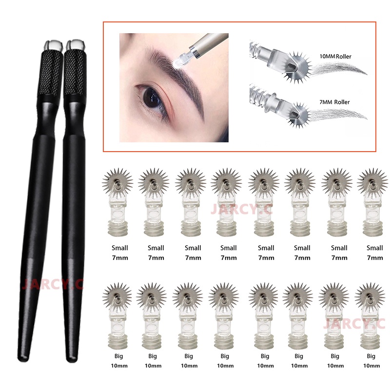 Tebori Roller Eyebrow Needles Tattoo Roller Set Microblading Blades ...