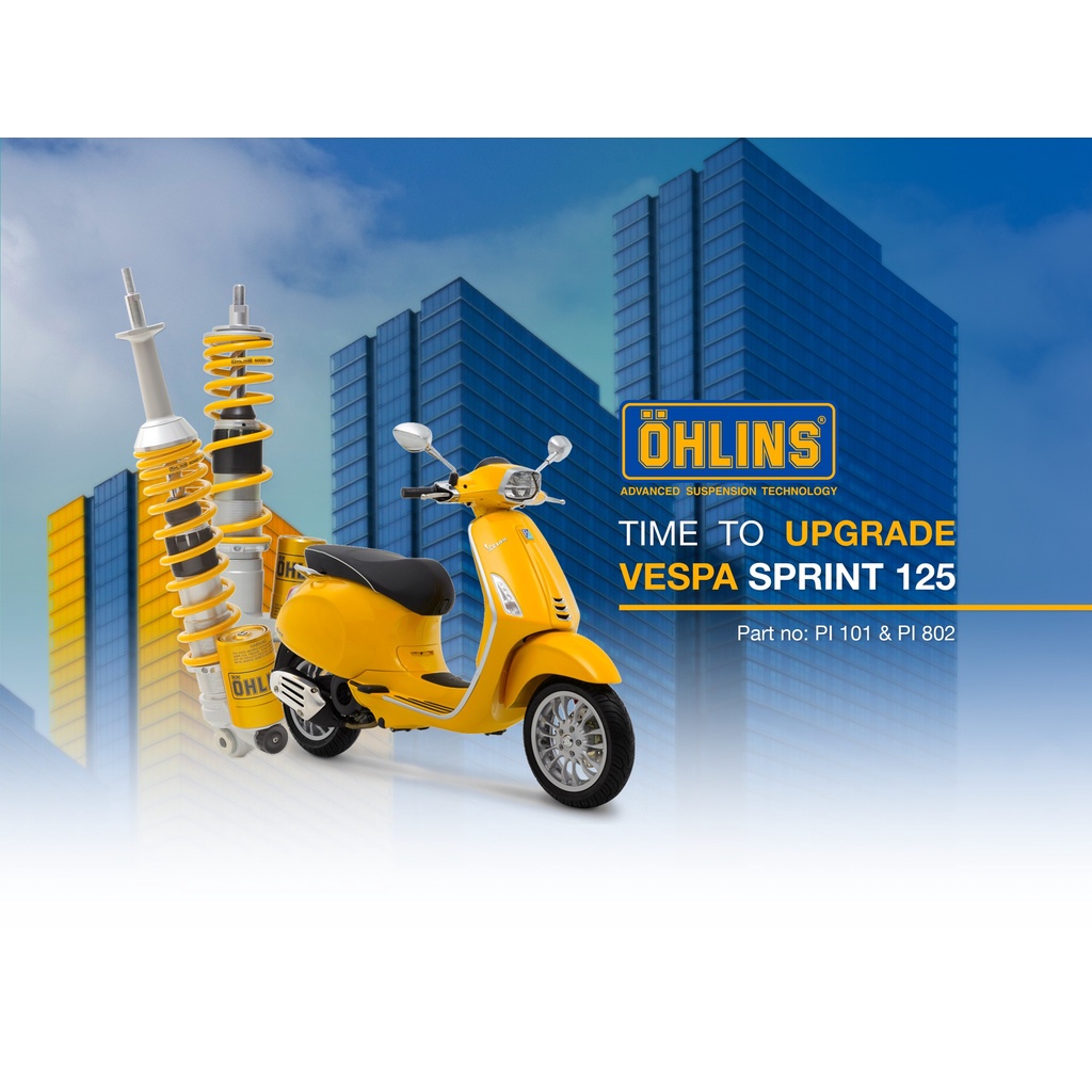 โช๊คหน้า-หลัง Ohlins Pi 101&PI802 for Vespa Sprint 125 150 ABS | Shopee ...