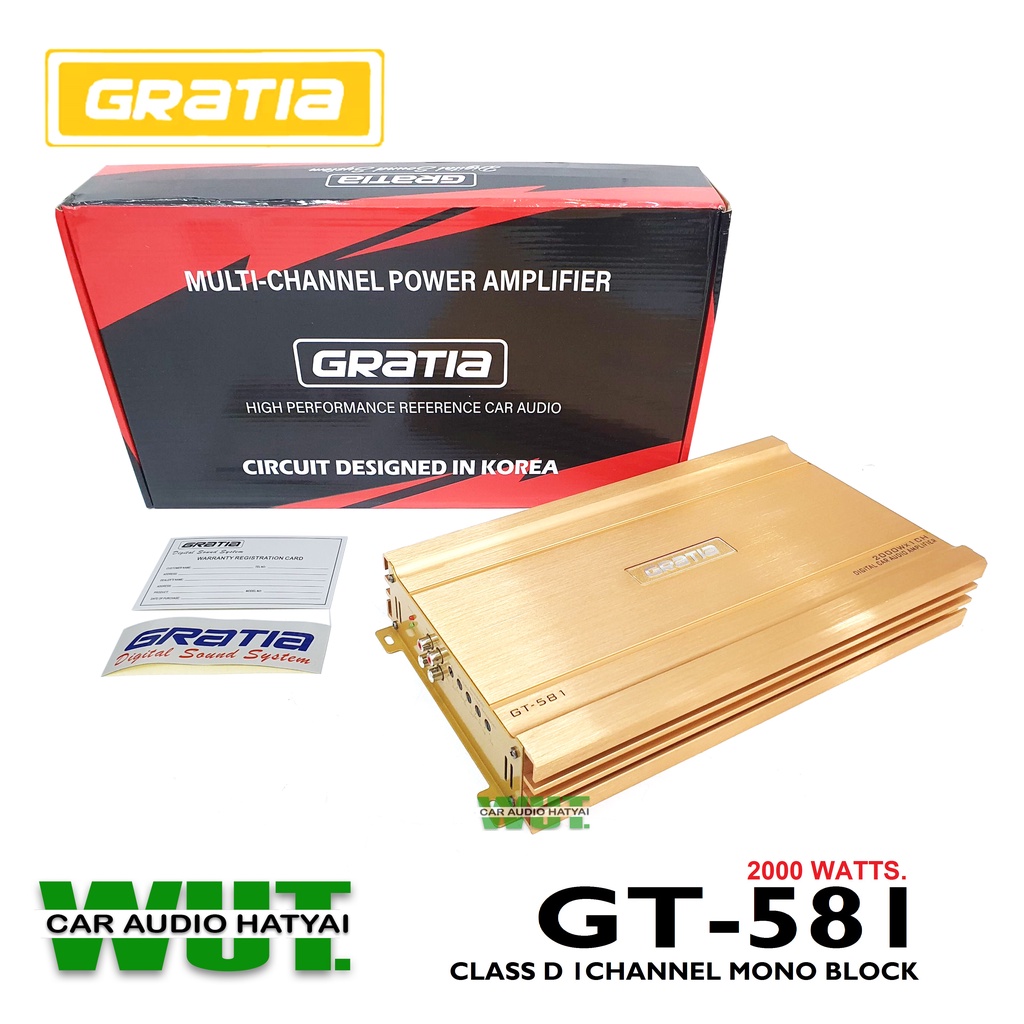 GRATIA เพาเวอร์แอมป์คลาสดี ขับซับวูปเฟอร์/ซับเบส ClassD กำลังขับ 2000Watts./วัตต์ 1Channel/1ชาแน ...