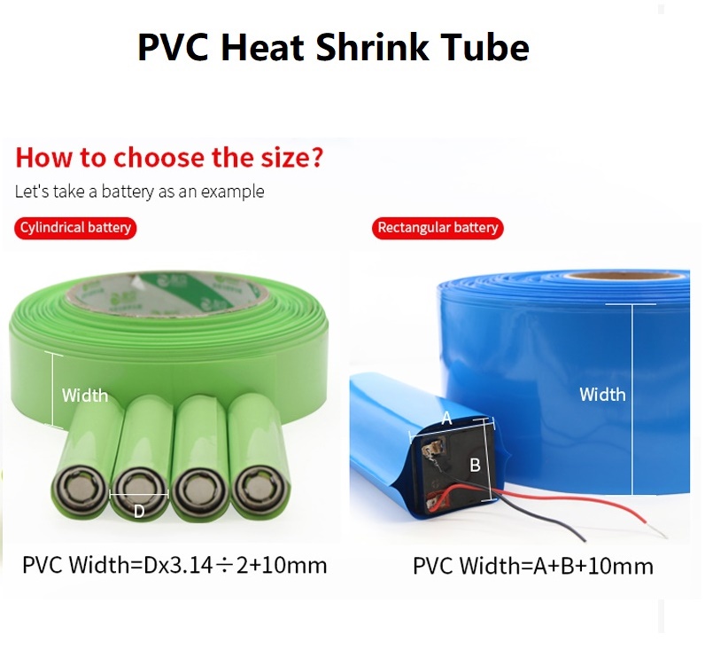 10M Width 43mm 45mm 50mm 55mm 60mm 66mm PVC Heat Shrink Tube พีวีซีความ ...