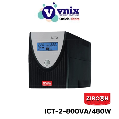 ICT-2-800VA/480W เครื่องสำรองไฟ ZIRCON UPS By Vnix Group | Shopee Thailand