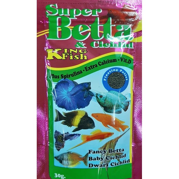 อาหารปลากัด King Fish Super Betta & Cichlid 30g. | Shopee Thailand