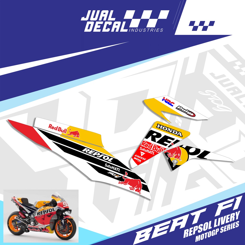 Beat Fi Striping Variations of REPSOL Livery สติ๊กเกอร์สําหรับ Honda ...