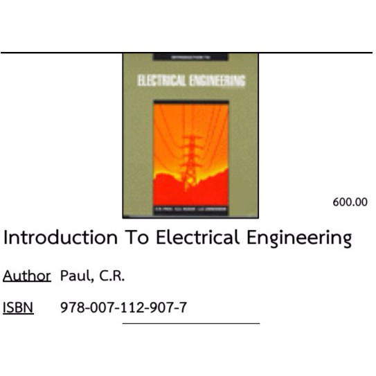 Introduction to Electrical Engineering 9780071129077 | Shopee Thailand