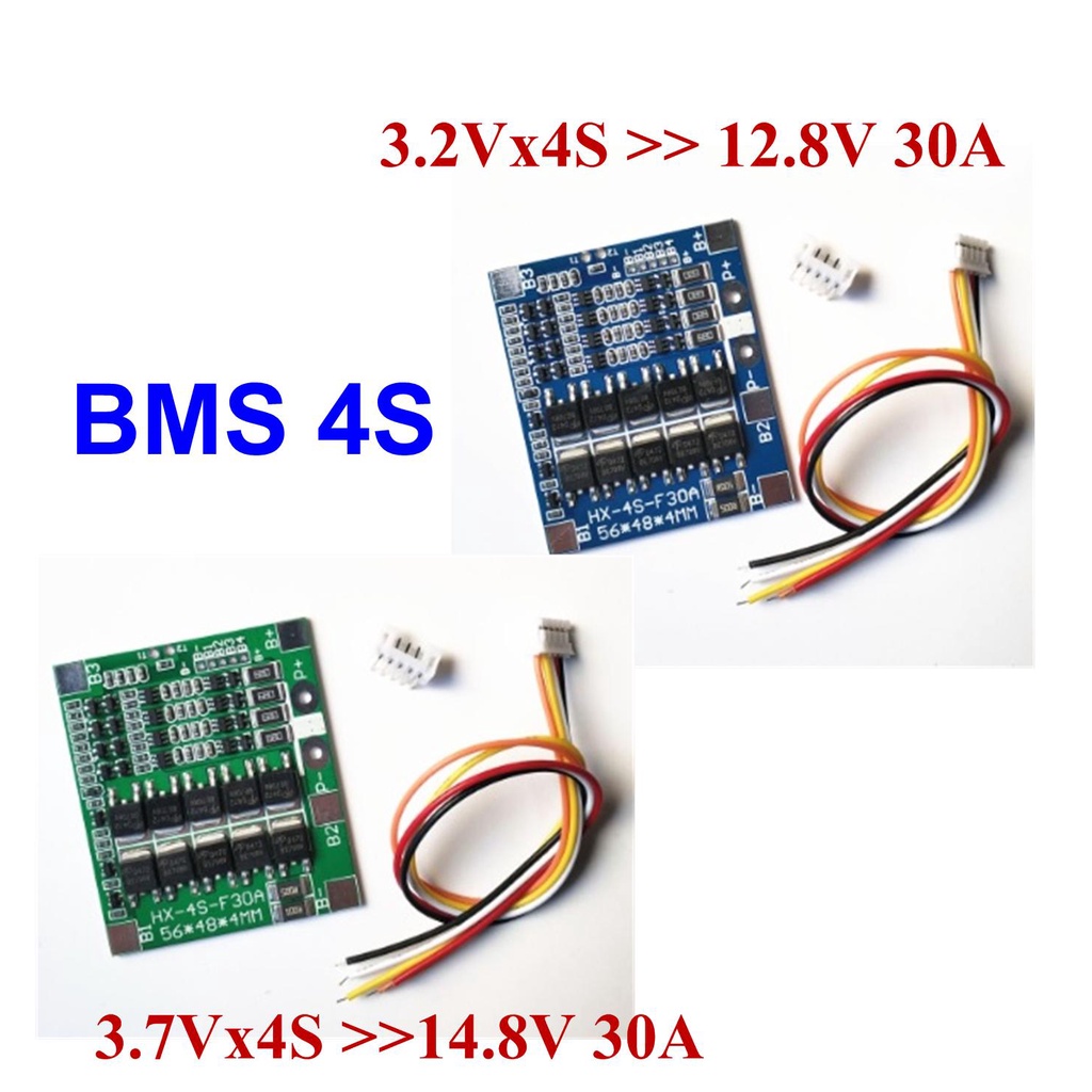 BMS 4S LiFePo4 รุ่น 12.8V30A และ BMS 4S Li-ion รุ่น 14.8V30A สำหรับแบต ...