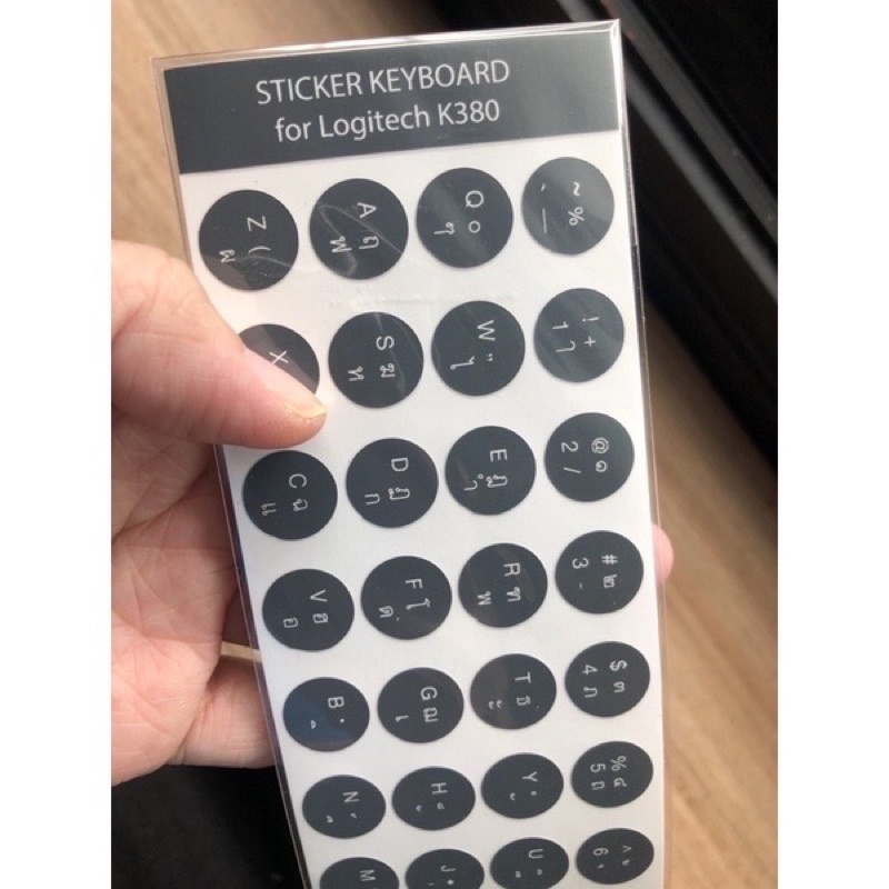 สติ๊กเกอร์ sticker คีย์บอร์ด keyboard Logitech K380 K480 ภาษาไทย สีเทา ...