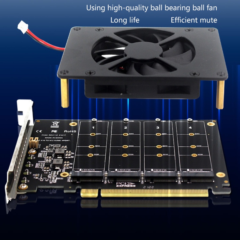 R* การ์ดแยก PCI-E PCI-E 4.0 X16 เป็น NVME สําหรับ M.2 M Key 4 SSDs RAID Arr | Shopee Thailand