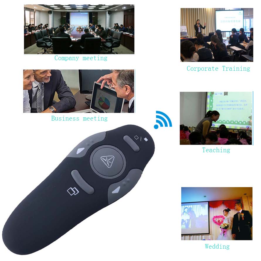 ปากกาพลิก USB ไร้สาย PPT Presentation Pointer Clicker 2.4GHz Presenter ...