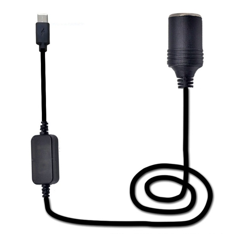 USB C PD Type C Male to 12V Car Socket Female Step Up Cable | Shopee ...