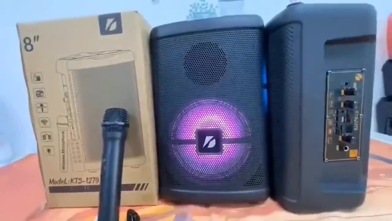KTS-1279 ลำโพงบลูทูธลําโพงดอก8นิ้ว 30W ปรับเบสได้ ปรับเสียงแหลมได้ มีไฟ ...