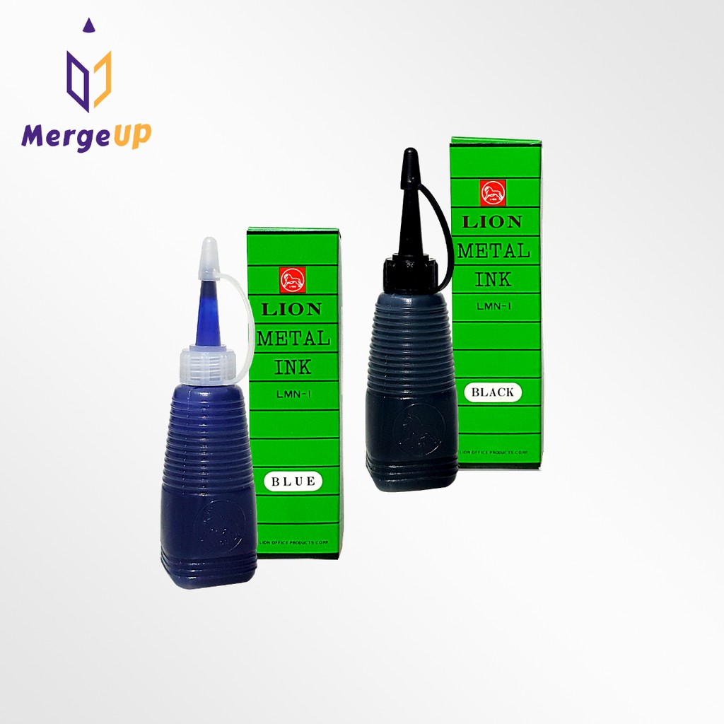 หมึกเติมเครื่องตีตัวเลข LION Metal Ink No.LMN-1 28 ml. ผลิตจากญี่ปุ่น ...