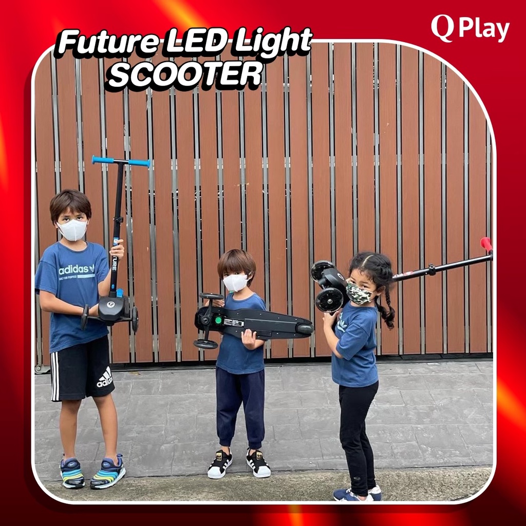 ⚡️Clearance Sale ⏰ QPlay FUTURE FIGHT LED SCOOTER 3ล้อ หัดทรงตัว พับ ...