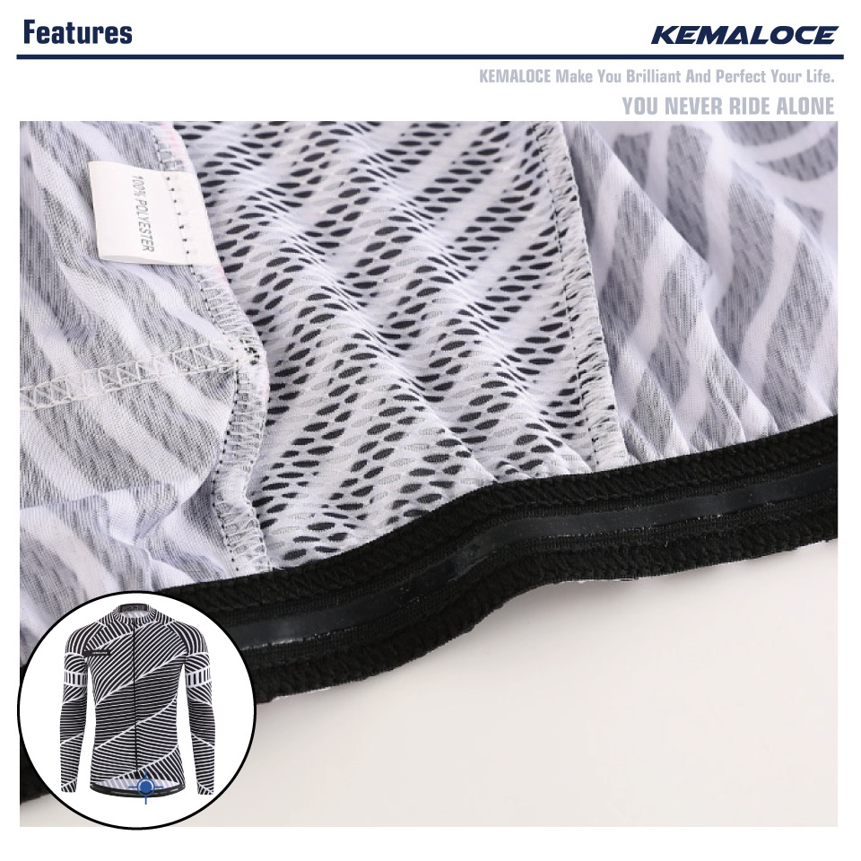 KEMALOCE กลางแจ้งชุดปั่นจักรยาน ประเทศไทยสไตล์แข่งรถเสื้อปั่นจักรยานแขน ...